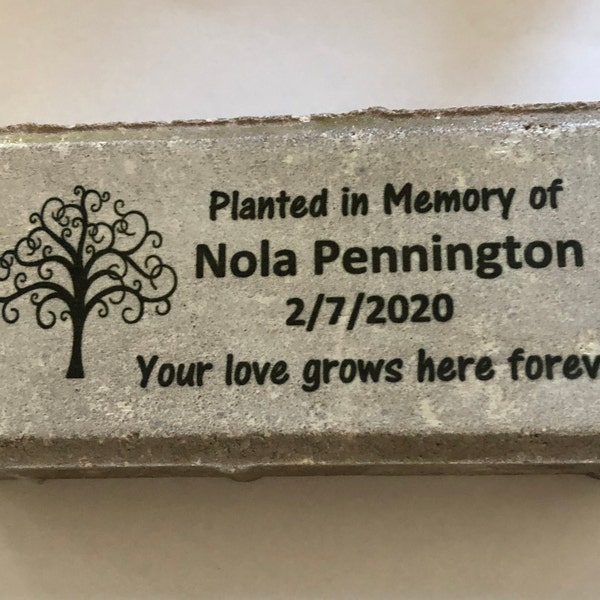 Planted in Memory of - Memorial Stone- Concrete Paver Memorial Marker ...