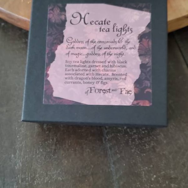 Hecate Tea Light Candle Set | Crystal Infused | Herb Infused | Crystal ...