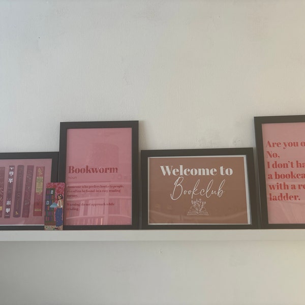 Pretty Book Spines Print Gifts for Book Lover Women Bookshelf Decor ...