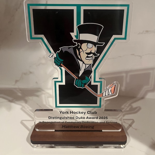 Hexagon Acrylic Trophy With Wood Base / Science Award / STEM Award ...