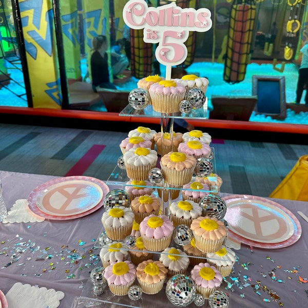 Retro Cake Topper | Hippie | Flower Power | Personalized Cake Topper ...