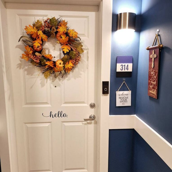 Hello Door Decal, Cute Hello Sticker Greeting for Home, Welcome to Our ...