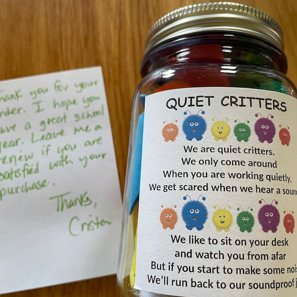 Quiet Critters Jar, Behavior Classroom Management Tool, Homeschooling ...