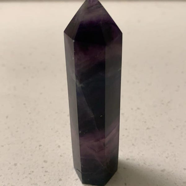 Rainbow Fluorite Crystal Tower Point - Raw Fluorite Gemstone Point ...