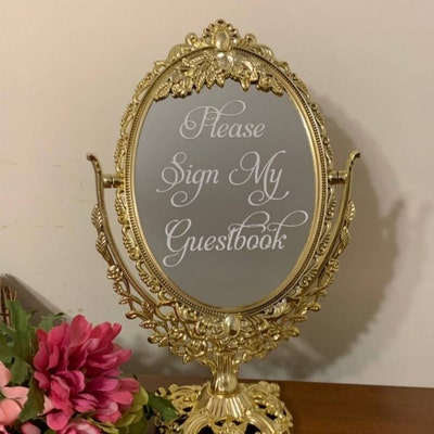 Mirror With Decal Inscription/please Find the Key to Your Table and ...