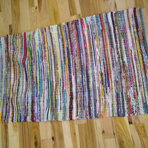 Old Fashioned Multi Color Hit and Miss Rag Rug - Etsy