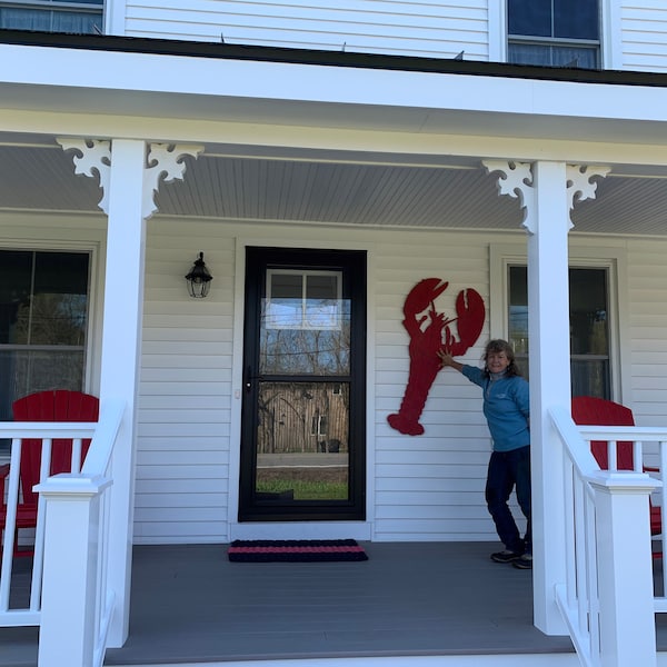 Big Lobster Sign Coastal Wall Decor Wooden Lobster Wall Art 34", 45 ...