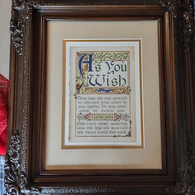 The Princess Bride as You Wish Quote Calligraphy Art Print, Fairytale ...