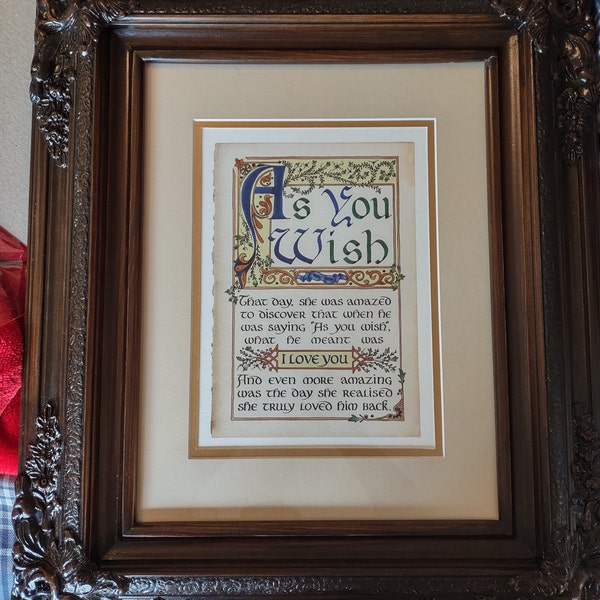 The Princess Bride as You Wish Quote Calligraphy Art Download ...