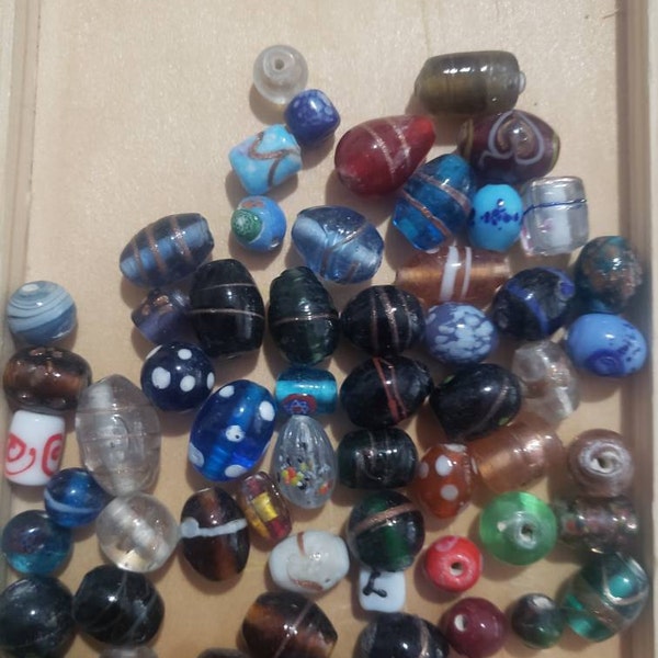 100 Gram Mixed Glass Bead Pack, 3-26mm, About 80-140 Beads, Shape ...