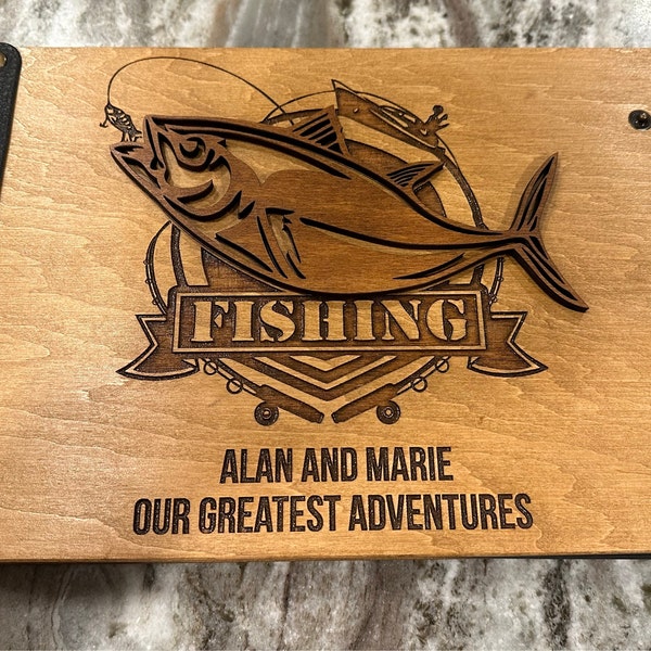 Wooden Photo Album for Fisherman With 3D Fish Personalized Book for ...