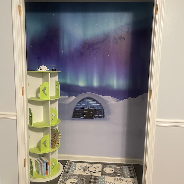 Northern Lights Wall Decal Eskimo Winter Dwelling Removable Wallpaper ...