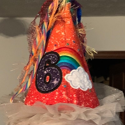 Cute Rainbow Birthday Number 6 SIX Machine Embroidery Applique Designs ...