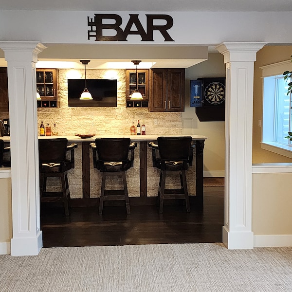 Bar Sign/ Large Word Decor/ Home Bar Sign/ Wooden Bar Sign / Man Cave ...