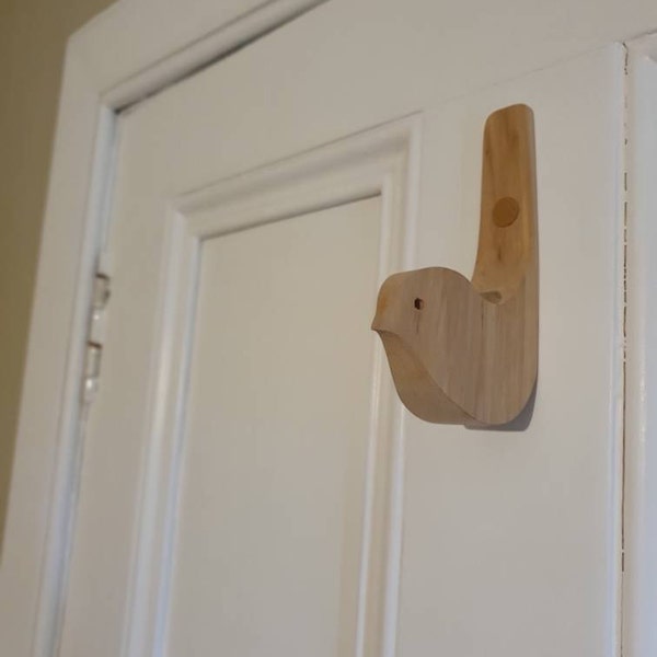 Wooden 7 Pegs Rack, Slanted Hooks, Wall Coat Rack, Wooden Toddler Room ...