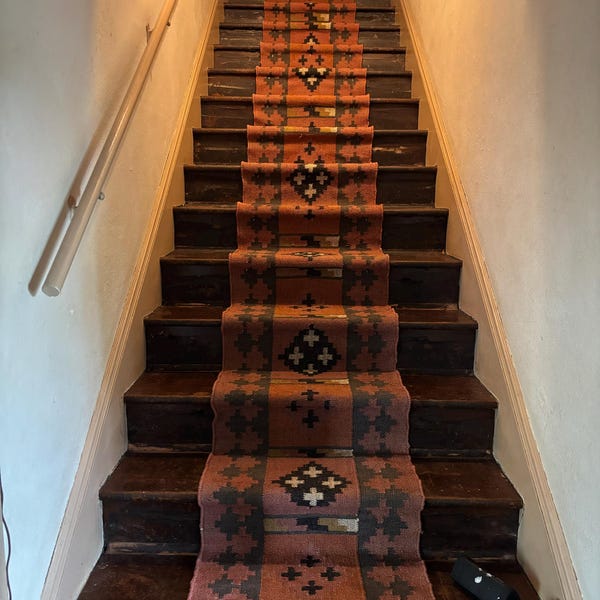 Stair Runner - Handmade Natural Yellow Vintage Entryway & Hallway ...