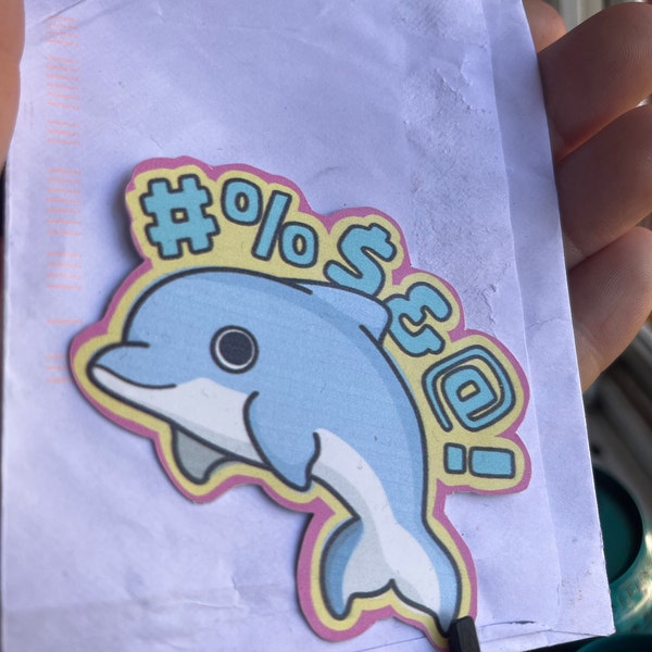 Censored Curse Word Dolphin Screech Sticker / Funny Gen Z Meme Humor ...