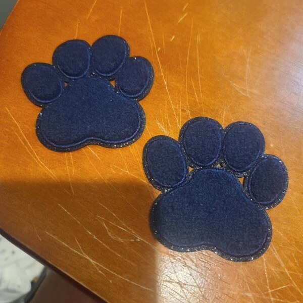 Chenille Paw Patch, Navy Paw Print Patch, Tailgate Patch, Football ...