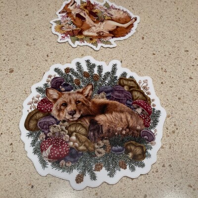 Fig the Fox Weatherproof Sticker - Etsy