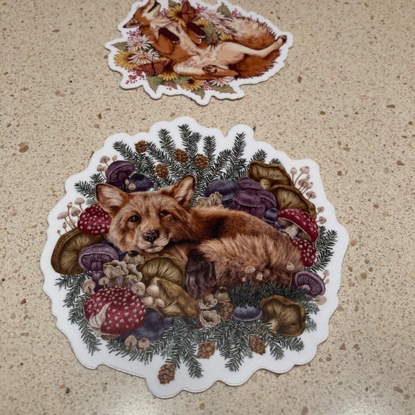 Fig the Fox Weatherproof Sticker - Etsy