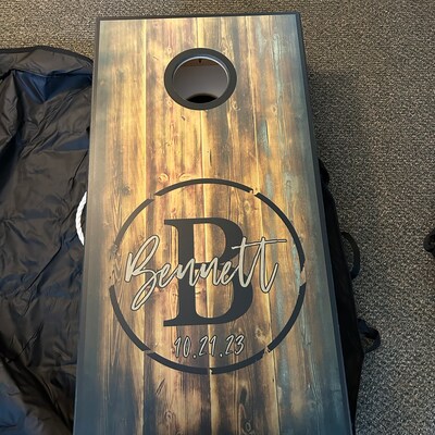 Rustic Barnwood Cornhole, Custom Cornhole Boards, Rustic Wedding ...