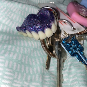 Tiny Denture Keychain baby Teeth - Etsy