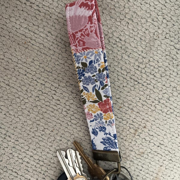 Patchwork Keychain Wristlet - Etsy
