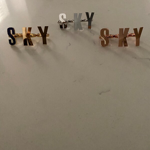 Custom 1-4 Fingers Knuckle Ring, Name Finger Ring, Name Knuckle Ring ...