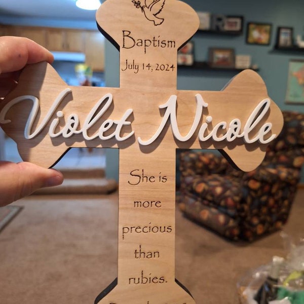 3 Inch Cube Personalized Nursery Decoration, Keepsake Wood Baby Block ...