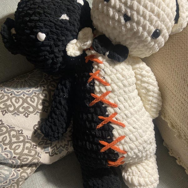 Crochet Pattern Two Headed Plushie, Bunny, Bear, Halloween, Kawaii ...
