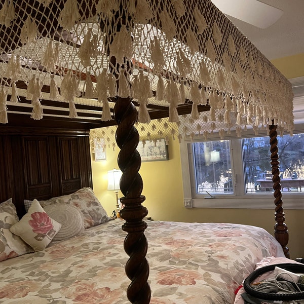 Bed Canopy - USA Made Arched Double Diamond Hand Tied Canopy - Etsy