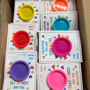 Playdoh Valentines, Printable Valentine Cards, Non-candy Valentine Cards, Play-doh Valentines ...