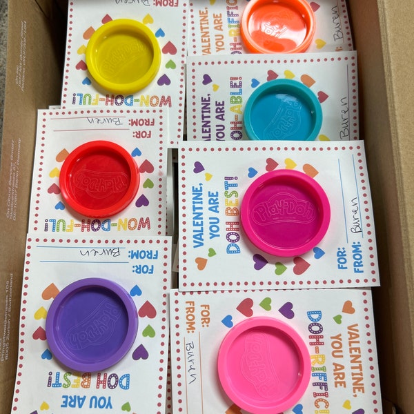 Playdoh Valentines, Printable Valentine Cards, Non-candy Valentine ...
