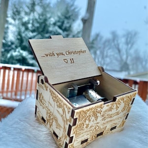 Artistic Music Box, can't Help Falling in Love, Laser Engraved Wood ...