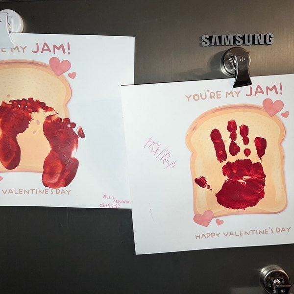 You're My Jam / Happy Valentine's Day / Footprint Handprint DIY Craft ...