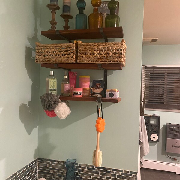 Triple Shelf Bracket - Heavy Duty Metal Shelf Bracket, Multi Level ...