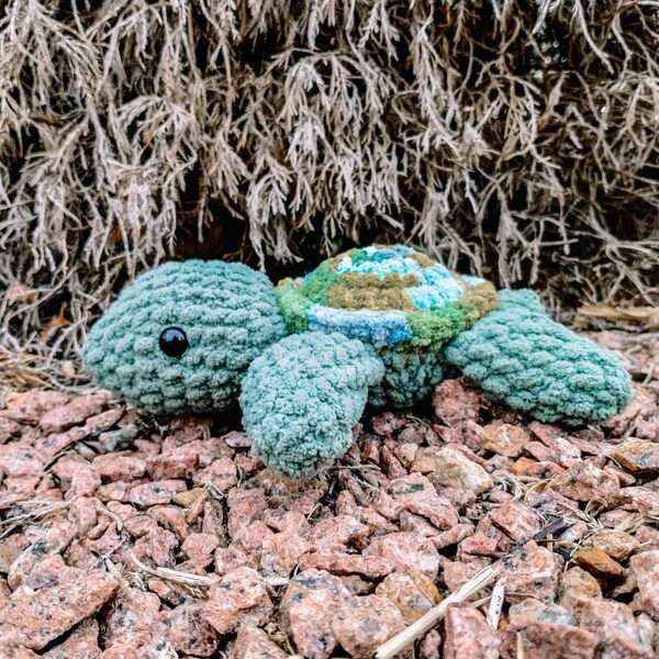 Crochet Rose Turtle Pattern, No Sew Rose Turtle Pattern, Flower Turtle ...