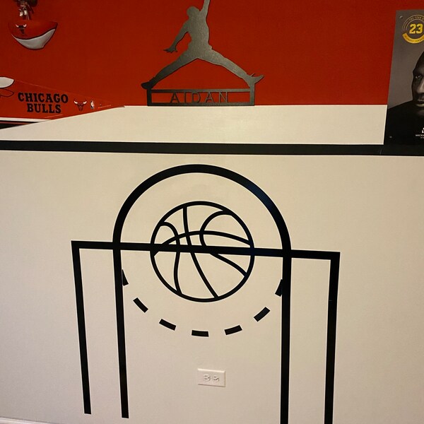 Basketball Free Throw Line Wall Decal. Boy's Room Home Decor ...