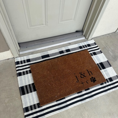 Doormat Hole Optical Illusion Pattern Door Mat Quirky Cool Checkered ...