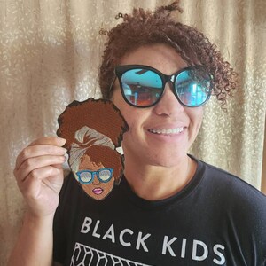 Black, Blessed, & Beautiful Iron on Embroidery Patch for Jeans, Jacket Designs, Faith Based ...