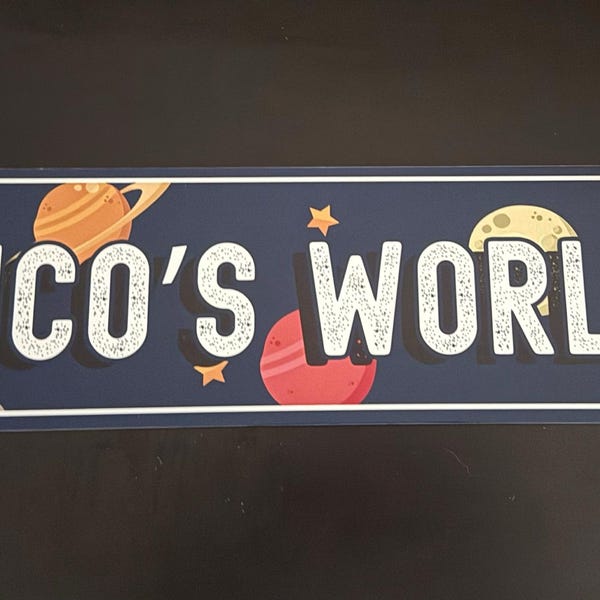 Space Sign, Personalized Boys Room Metal Sign, Kids Rocket Decor ...