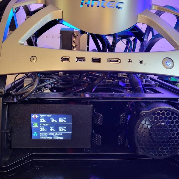 New Full Enclosure USB Programmed Mcu 1.3" Oled Screen & 3D Printed Case Desktop Computer Custom ...