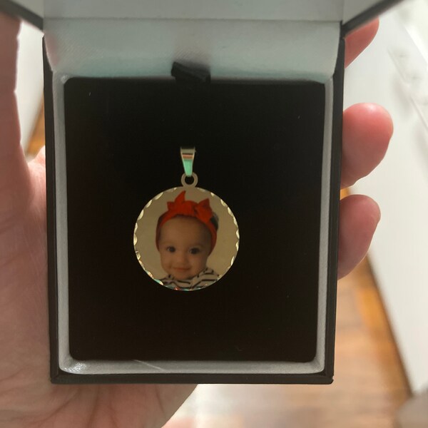 Personalized Photo Pendant, Round Shape,photo Necklace,photo Engraving ...