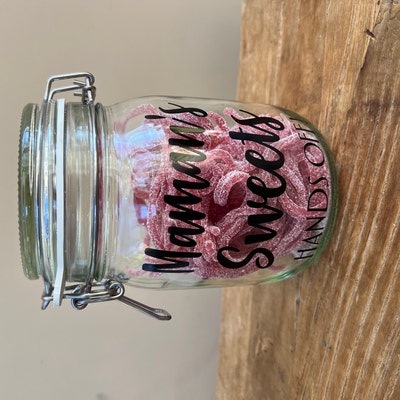 Personalised Sweet Jar, Treat Jar, Glass Sweet Jar, Daddys Sweet Jar ...