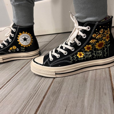 Embroidered Converse/converse Hi Tops /custom Embroidered - Etsy
