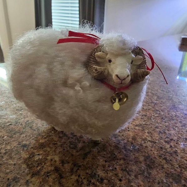 Sheep Decor, Sheep Family of Ram, Ewe & Lamb Figurines With Needle ...