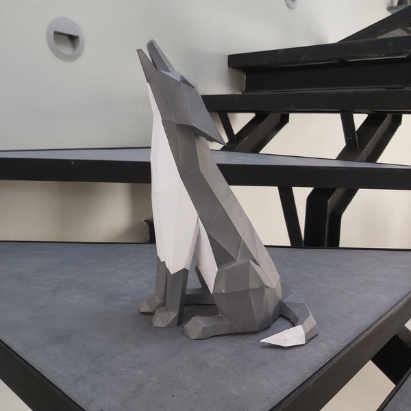 Wolf DIY Papercraft PDF Template Silhouette Cameo - Etsy