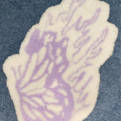 Butterfly Fluffy Tufted Rug - Etsy