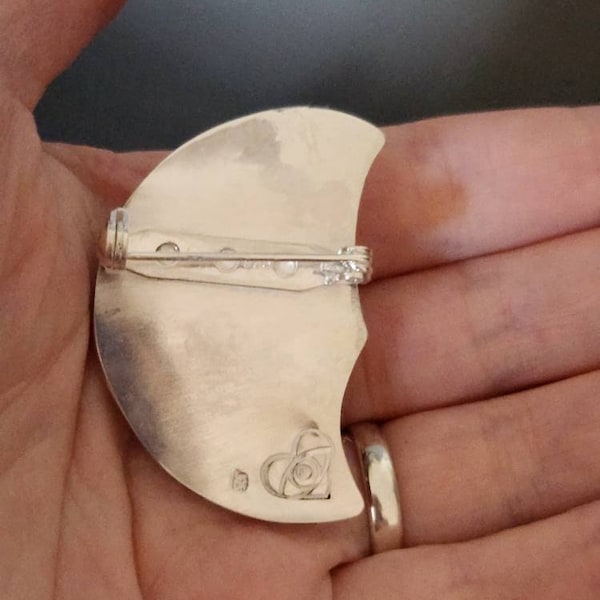 Sterling Silver Brooch Pin Back With 3 Holes, 925 Silver Plain Brooch ...