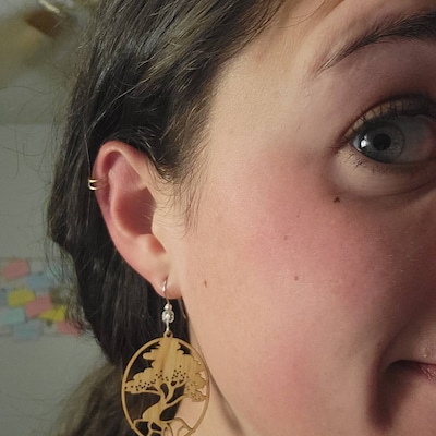 Double Hoop Helix Earrings Twist Helix Earring Double Helix Double ...